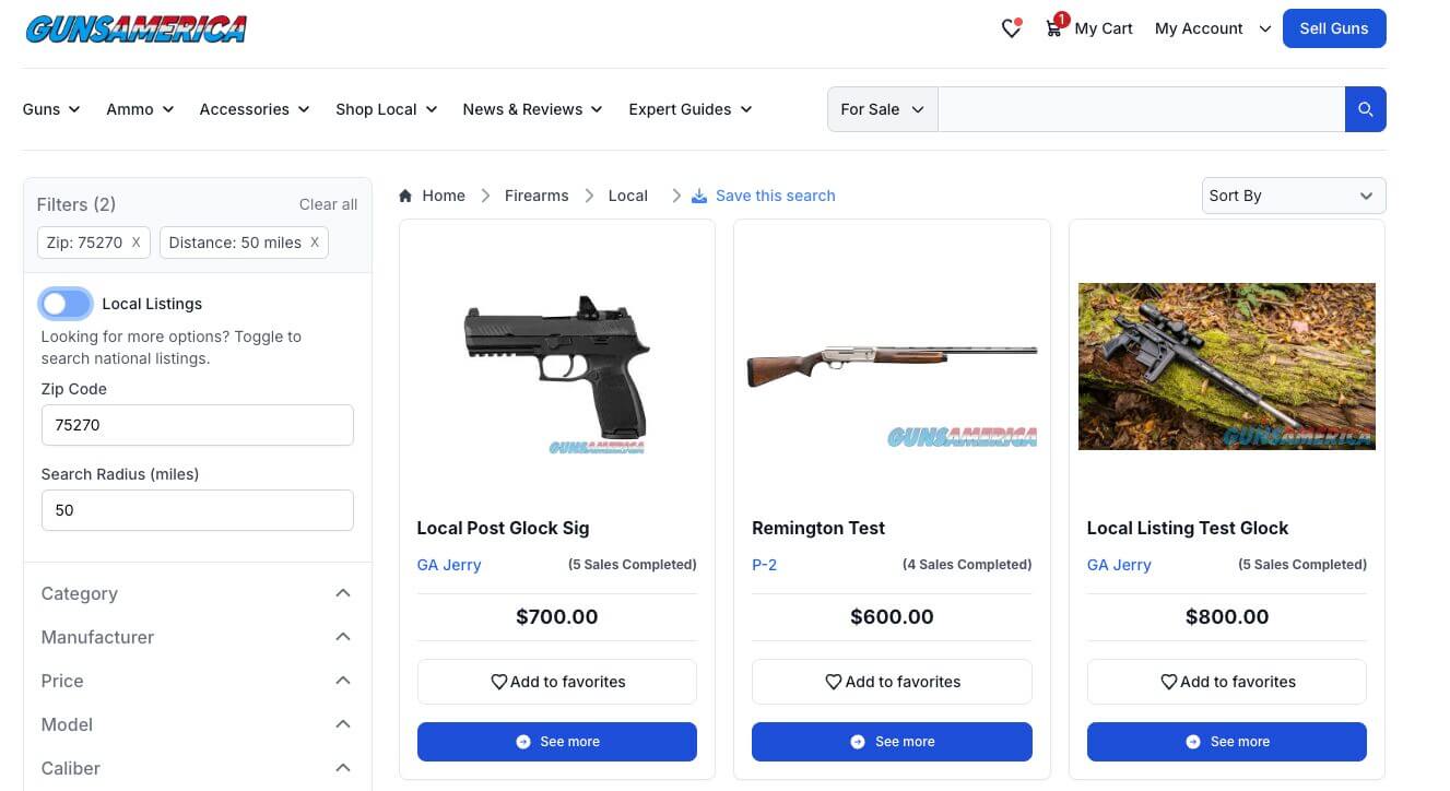 GunsAmerica Launches Local Listings to Make In-Person Firearm Sales ...