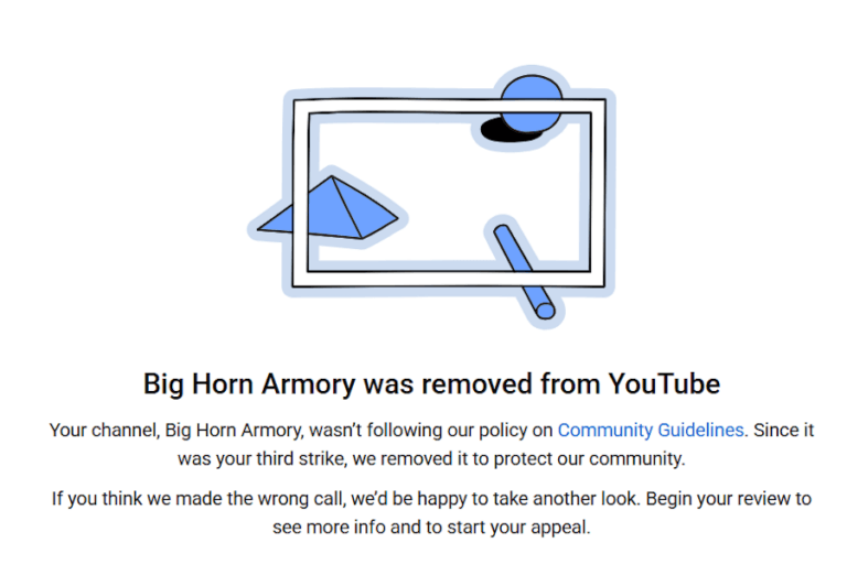 YouTube Bans Big Horn Armory’s Channel